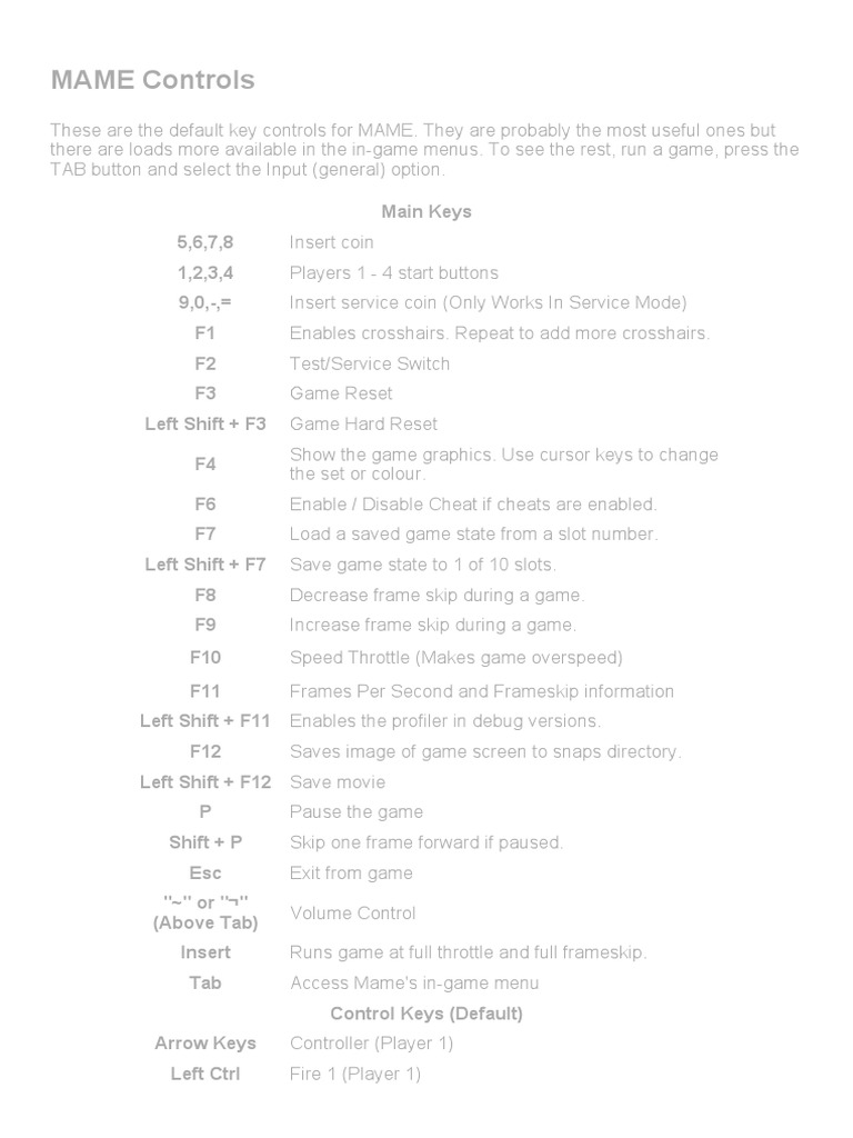 Mame Controles | PDF | Operating System Families | Computing Platforms