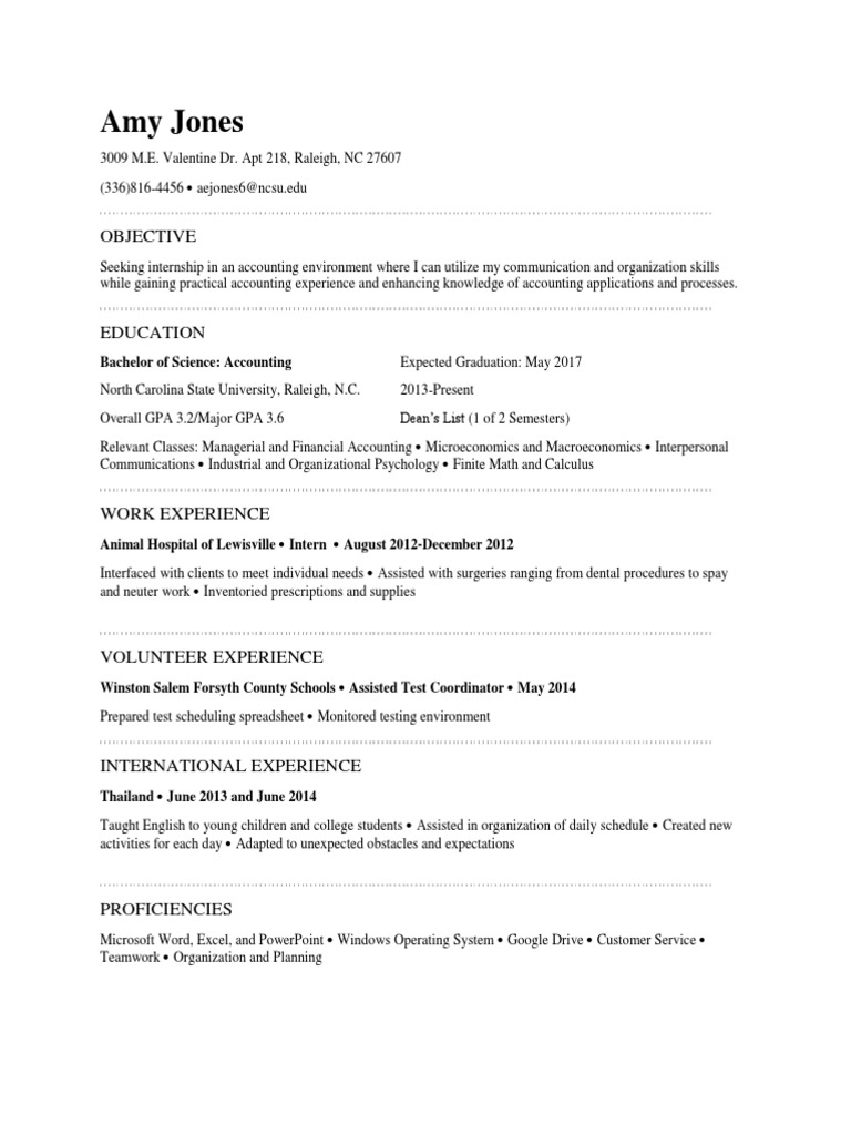 Accounting Internship Seeker | PDF | Self-Improvement