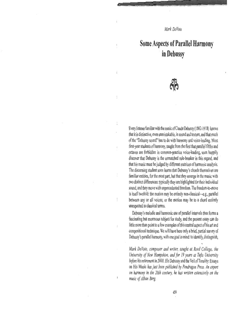 Mark DeVoto - Some Aspects of Parallel Harmony in Debussy | PDF