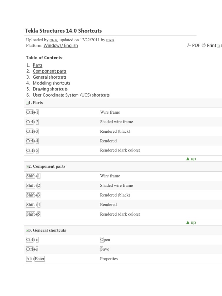 Tekla Structures Shortcut | PDF