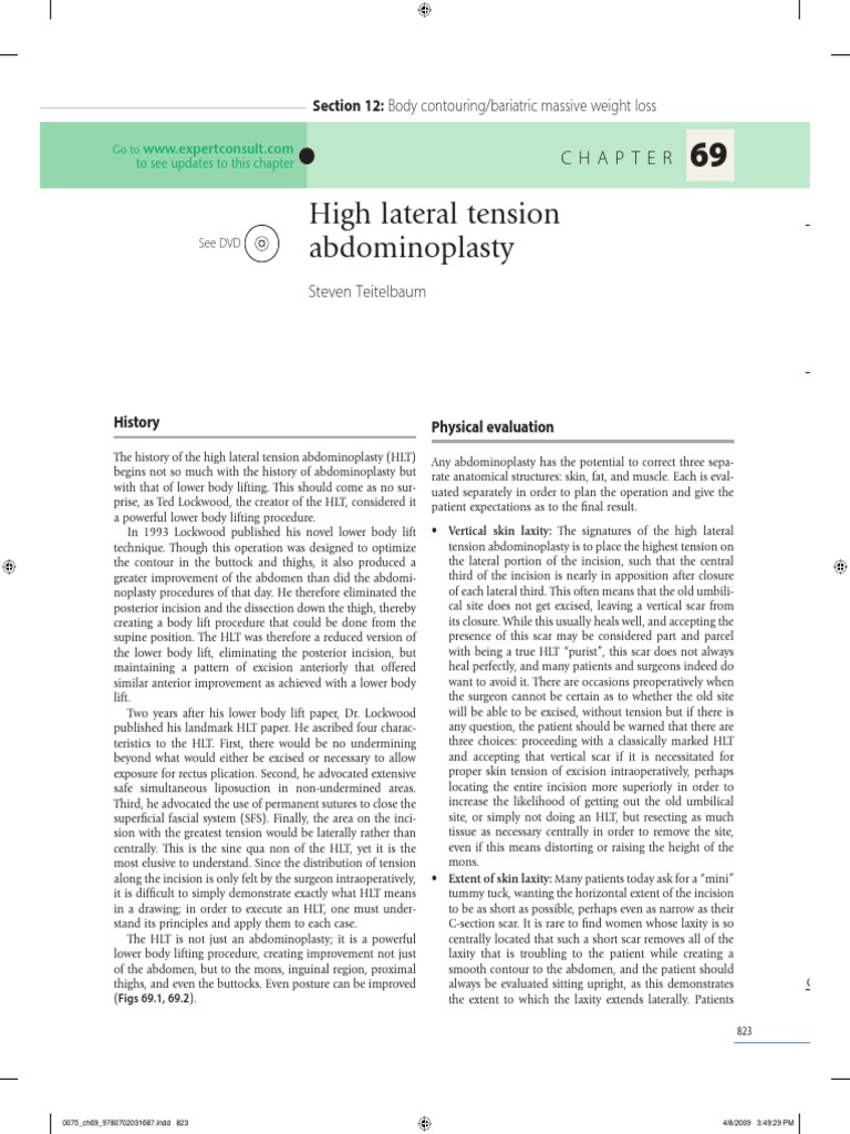 High Lateral Tension Abdominoplasty | PDF | Abdomen | Surgery