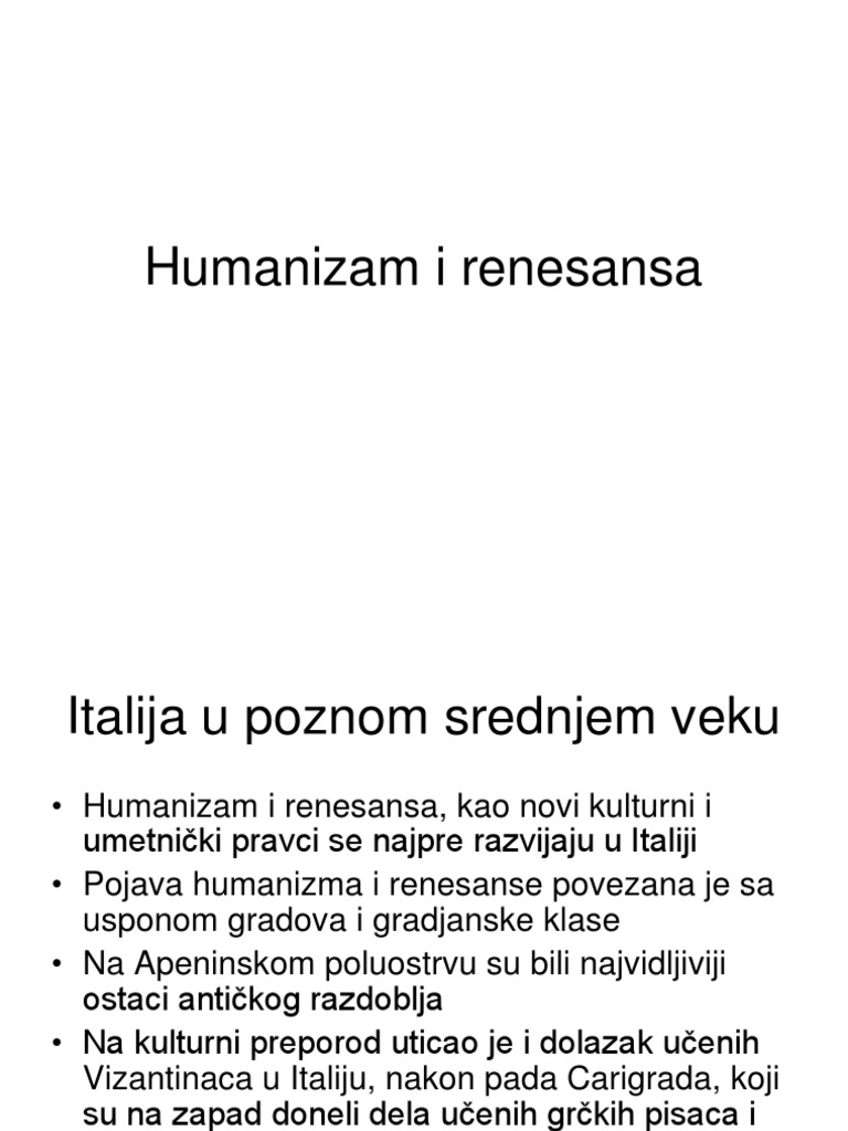 Humanizam i Renesansa