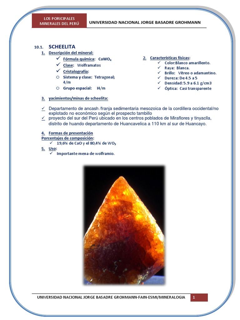 Minerales Clave del Perú y Sus Usos | PDF | Minerales | Materiales ...