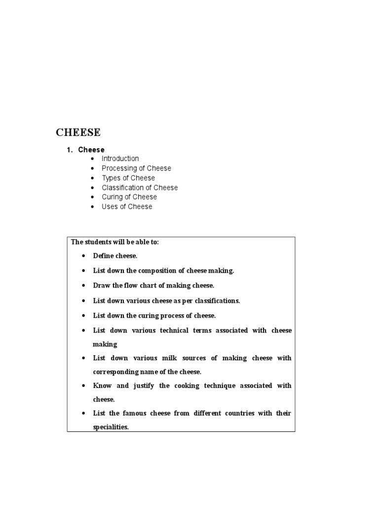 Cheese | PDF | Cheesemaking | Cheese