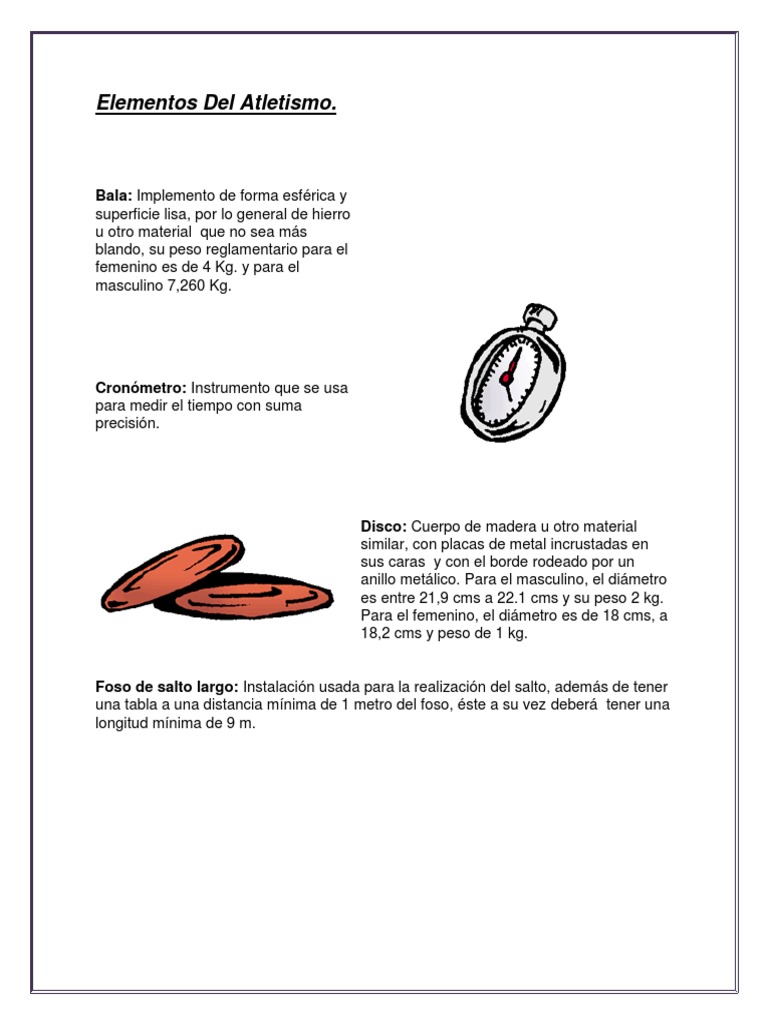 Atletismo y Sus Elementos | PDF | Deporte del atletismo | Juegos de ...