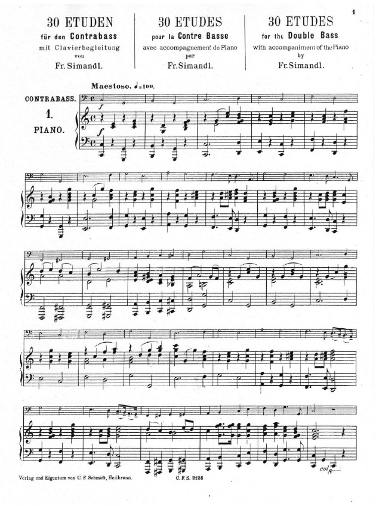 Franz Simandl - 30 Etudes | PDF