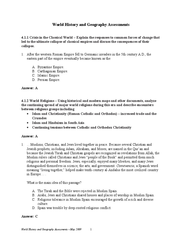 World History and Geography Assessments | PDF | World War II | Imperialism