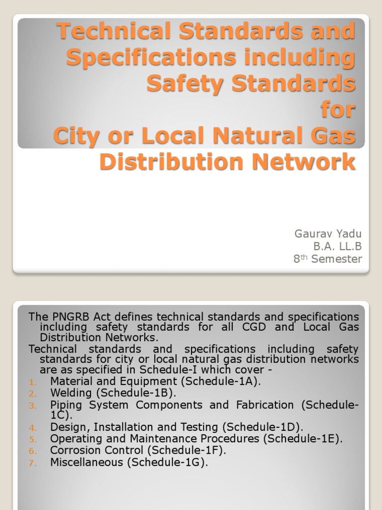 Technical Standards and Specifications Including Safety Standards ...