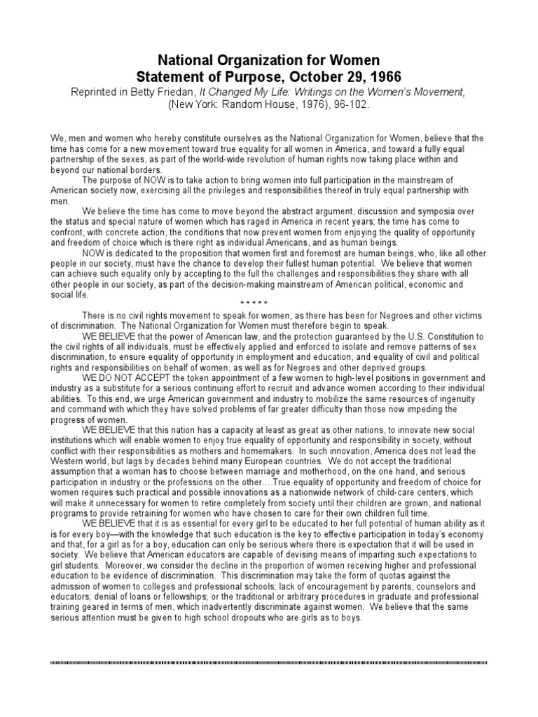 National Organization For Women | PDF | Equal Opportunity | Marriage