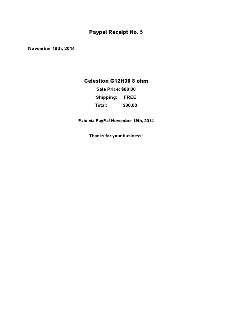 Paypal Receipt 5a | PDF