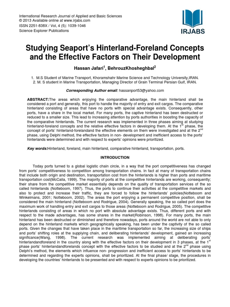 Foreland and Hinterland | Download Free PDF | Containerization | Port