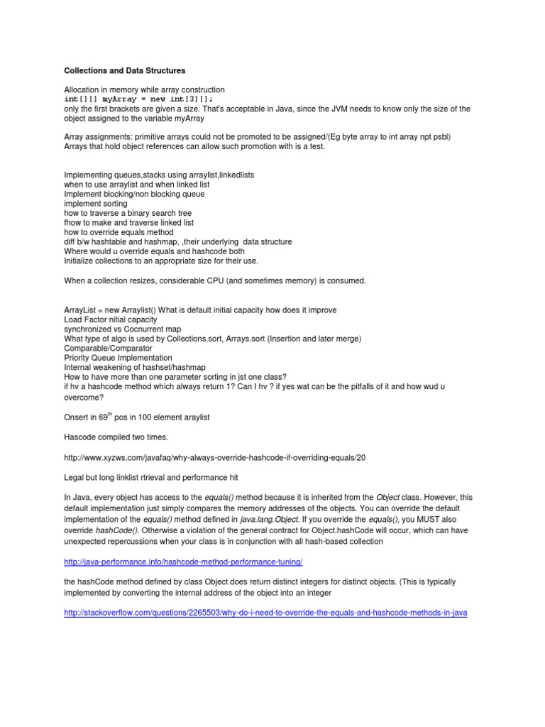 Collections And Data Structures Pdf Array Data Structure Integer Computer Science