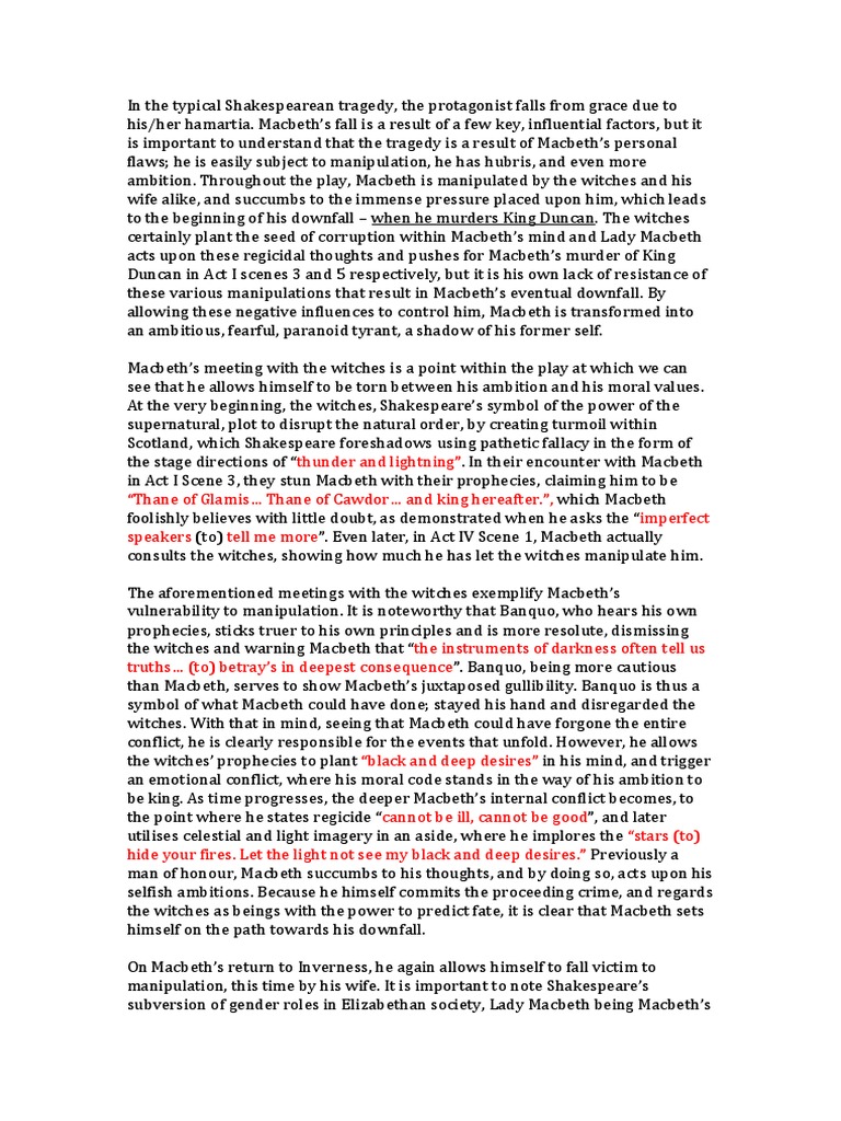 Shakespeare Essay Macbeth | PDF | Macbeth