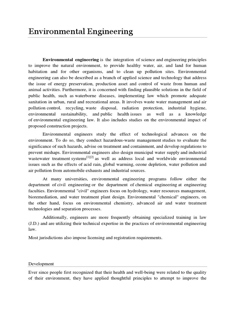 Environmental Engineering | PDF | Environmental Engineering ...