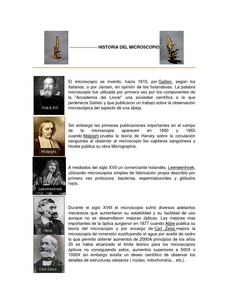 Historia Del Microscopio | Microscopio | Óptica