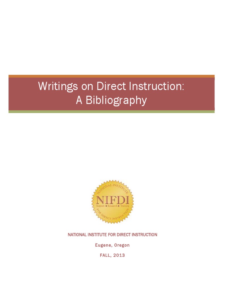 Bibliography Direct Instruction | PDF | Special Education | Reading ...