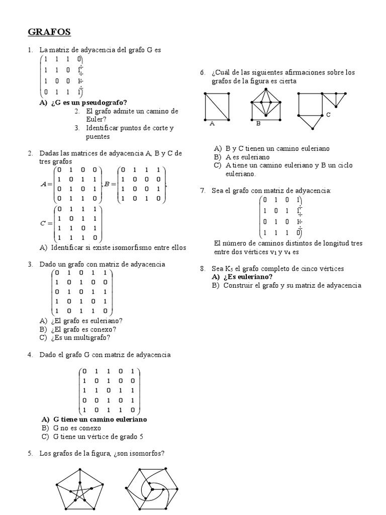 Ejercicios de Grafos | PDF