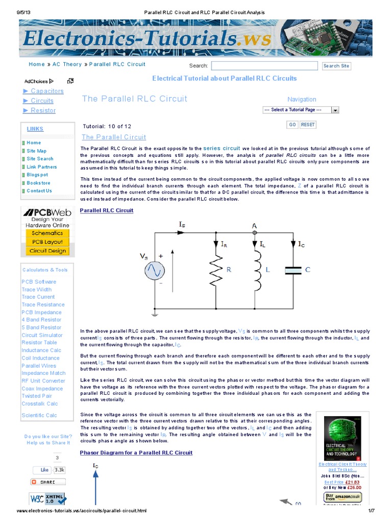 Parallel RLC Circuit and RLC Parallel Circuit Analysis | PDF ...