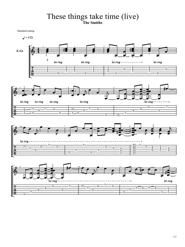 Smiths "These Things Take Time" Chords | PDF