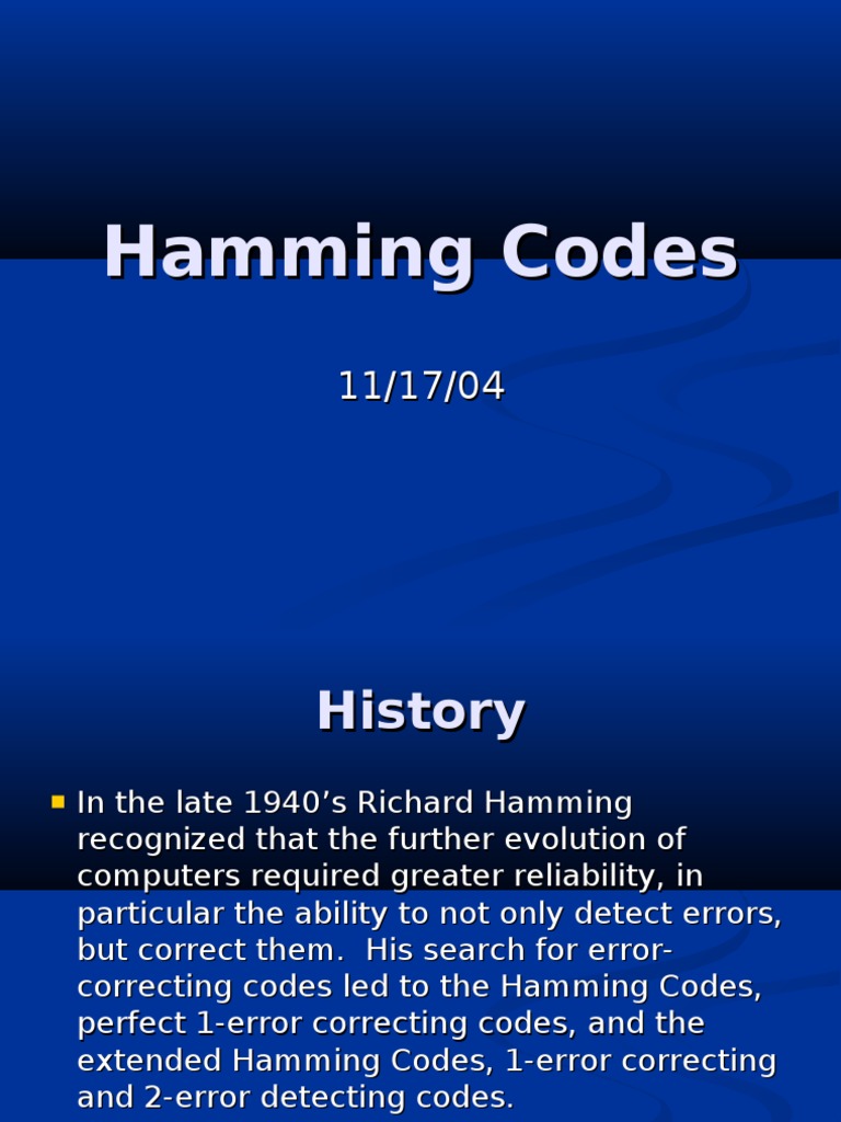 Hamming Codes Pdf Linear Algebra Statistical Theory