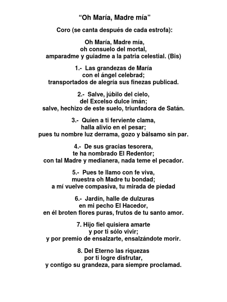 Oh María. Madre Mía | PDF