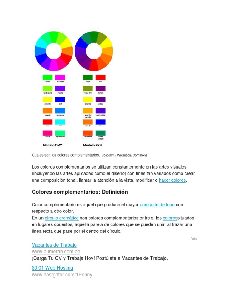 Cuáles Son Los Colores Complementarios | Color | Amarillo