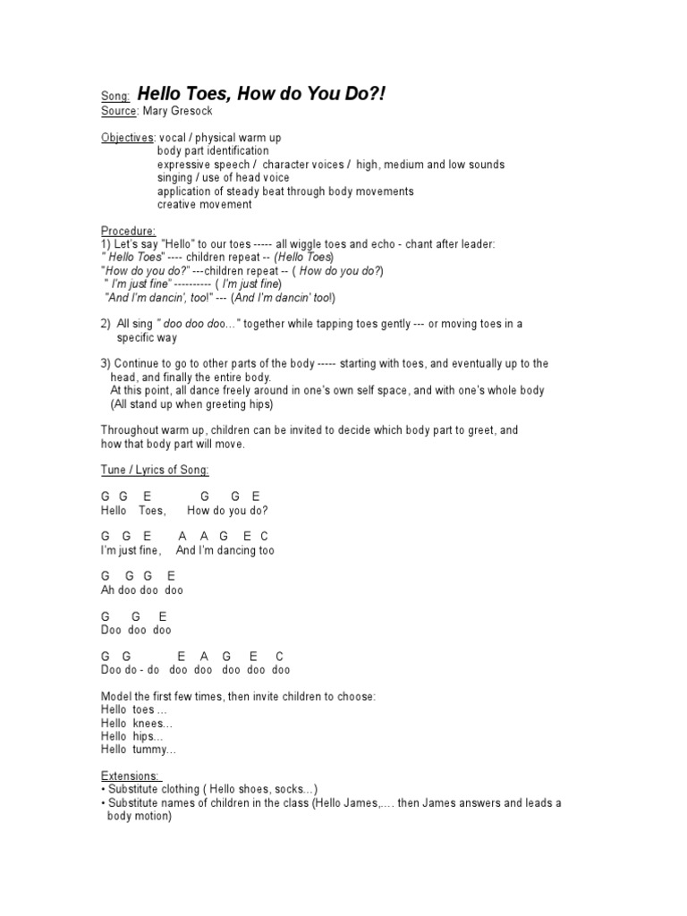 Engaging Vocal Warm-Up for Kids | PDF | Language Arts & Discipline