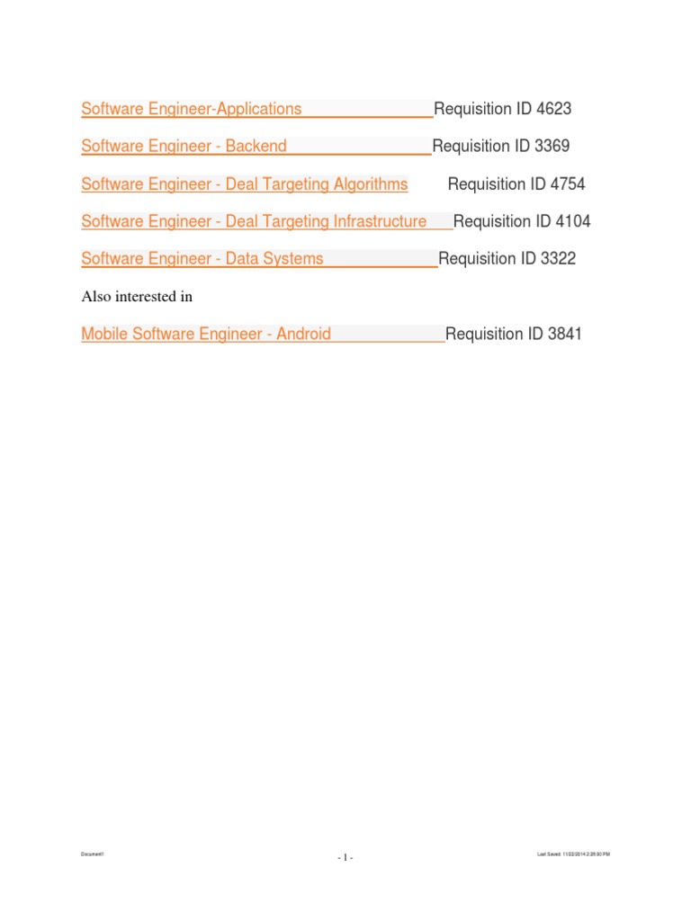 Software Engineer Job Listings | PDF | Computer Engineering ...