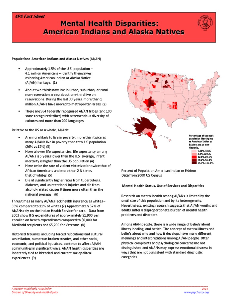 APA Fact Sheet Native Americans | PDF | Mental Health | Substance Abuse