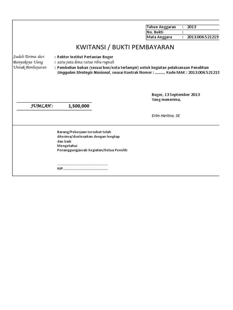 Format Kwitansi | PDF