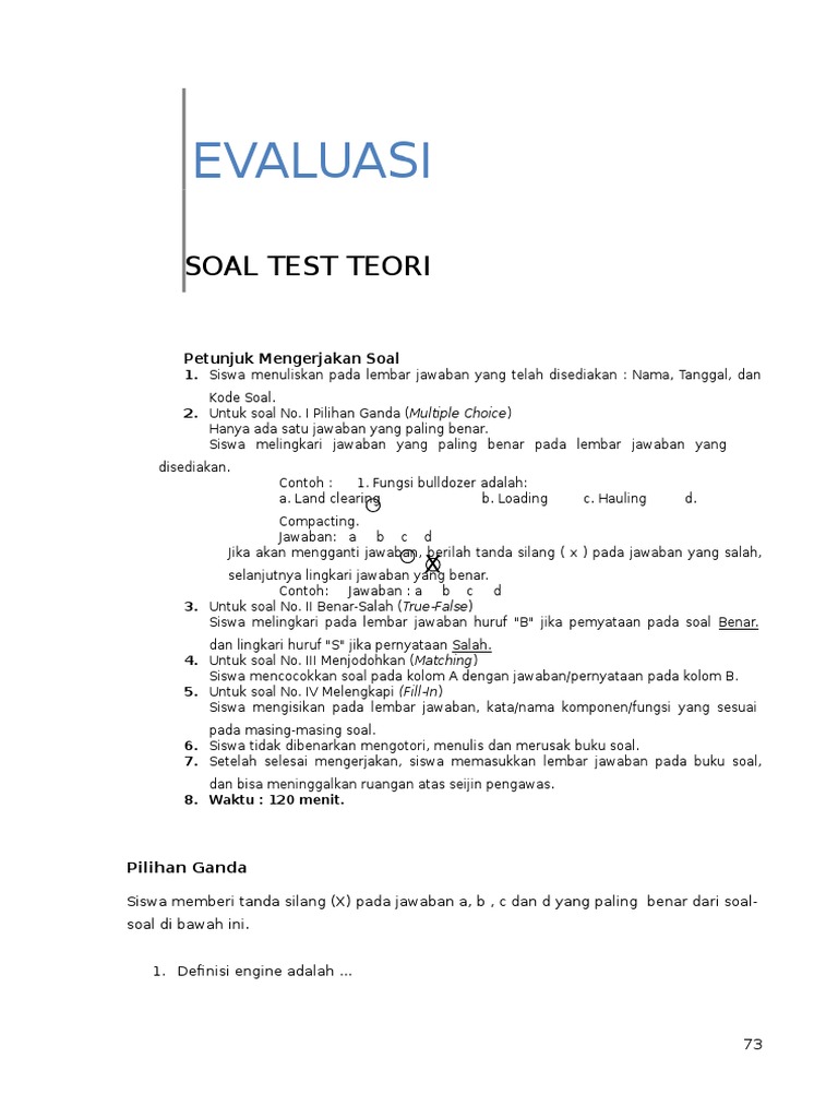 Soal Pilihan Ganda Dan Jawaban Sistem Pelumasan - Ilmu Soal