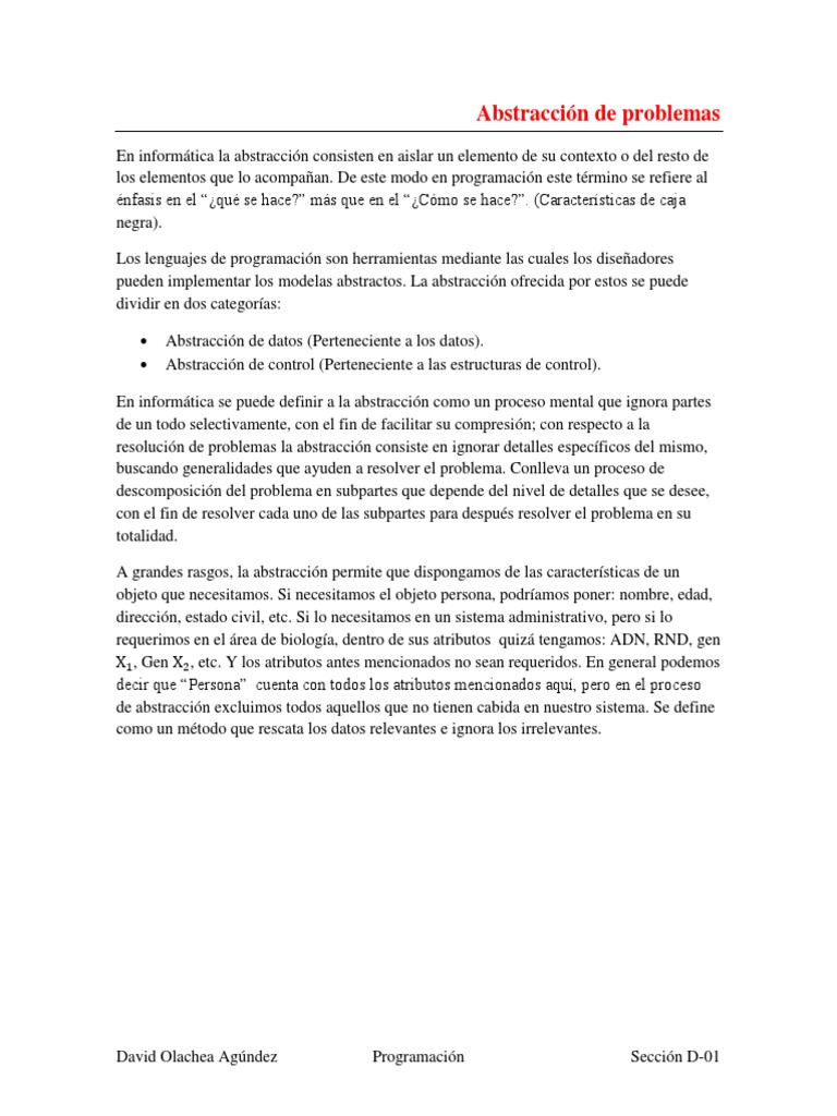 Abstracción de Problemas | PDF | Tecnología