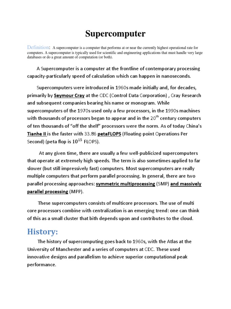 Supercomputer 1 | PDF | Supercomputer | Computing Infrastructure