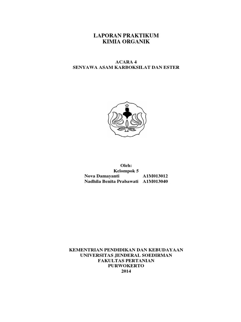 Laporan Praktikum Kimor Senyawa Asam Karboksilat Dan Ester | PDF | Sains & Matematika