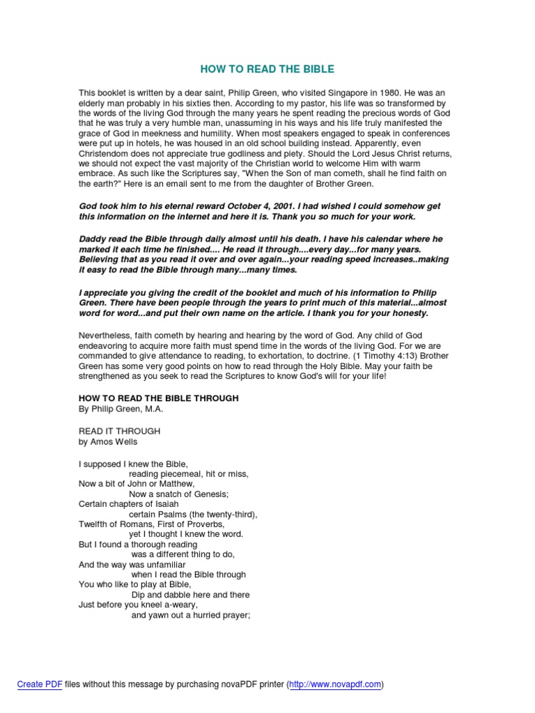Effective Bible Reading Techniques | PDF | Wellness