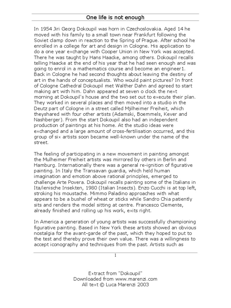 One Life Is Not Enough | PDF | Invention | Paintings