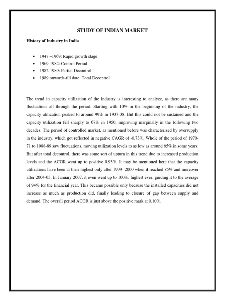 Study of Indian Market | PDF | Cement | Taxes