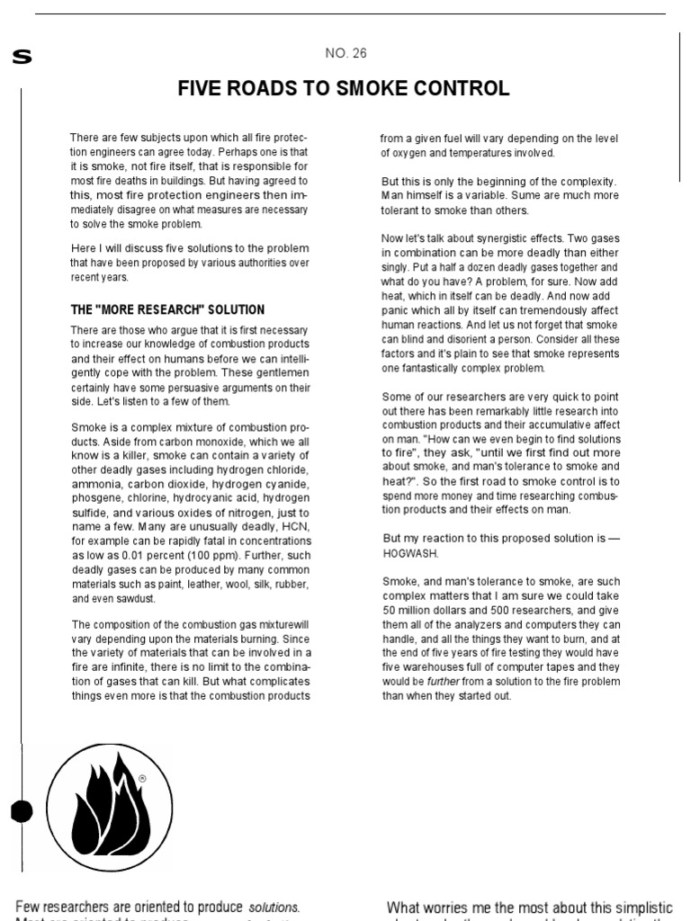 Five Roads To Smoke Control: The "More Research" Solution | PDF | Fires ...