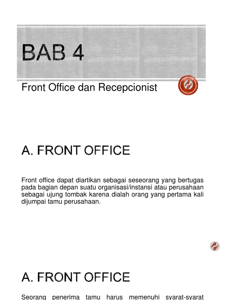 Panduan Front Office & Resepsionis | PDF