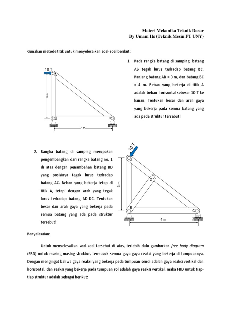 Soal Rangka Batang DG Metode Titik | PDF