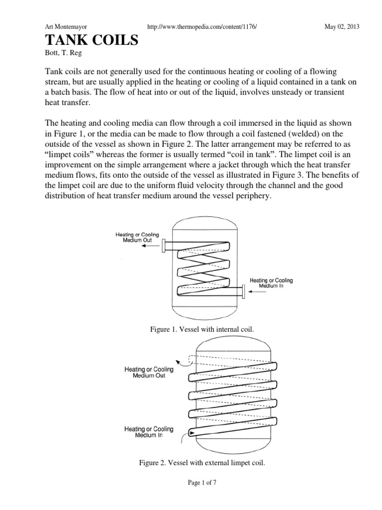 Tank Coils - Design and Use | PDF | Heat Transfer | Reynolds Number