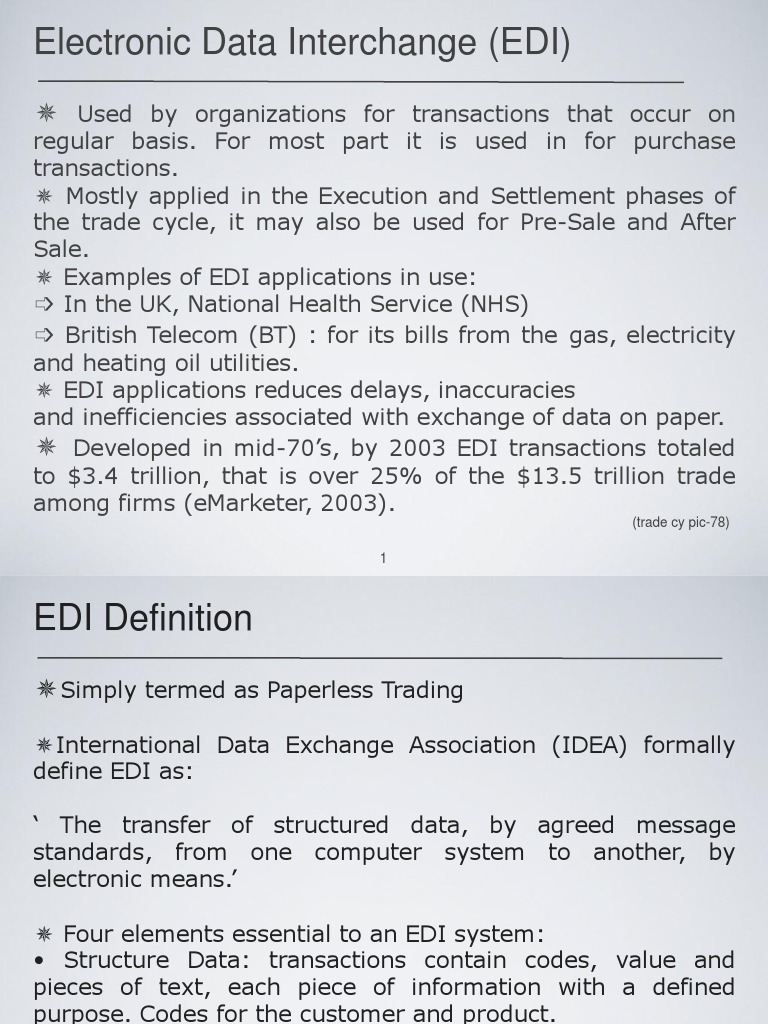 Edi | PDF | Electronic Data Interchange | E Commerce