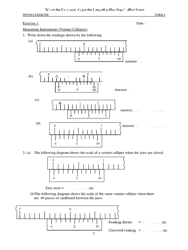 Physics Exercise Form 4 | PDF