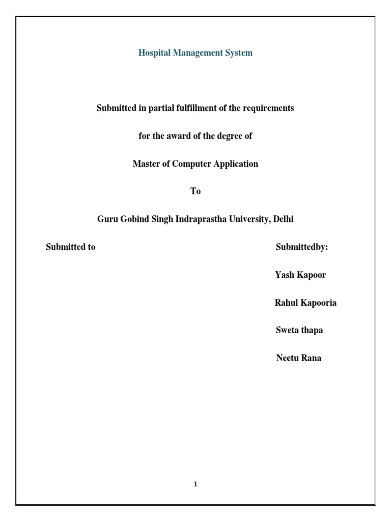 Hospital Management System Srs | PDF | Software Testing | Software ...