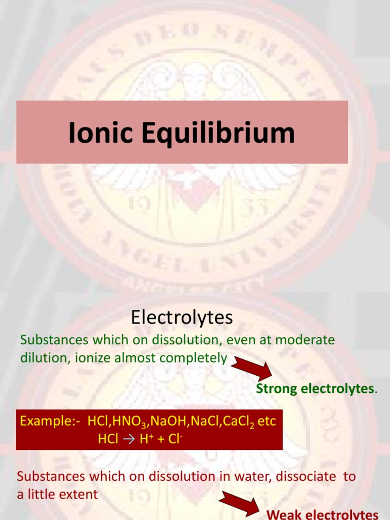 Ionic Equilibrium | Acid | Dissociation (Chemistry)