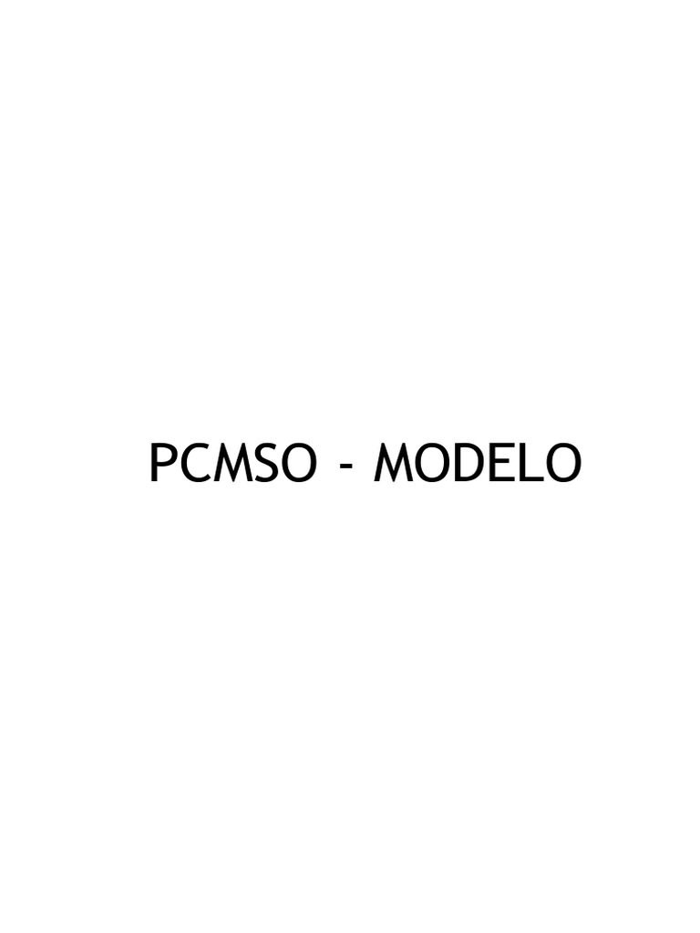 Pcmso Modelo PDF | PDF