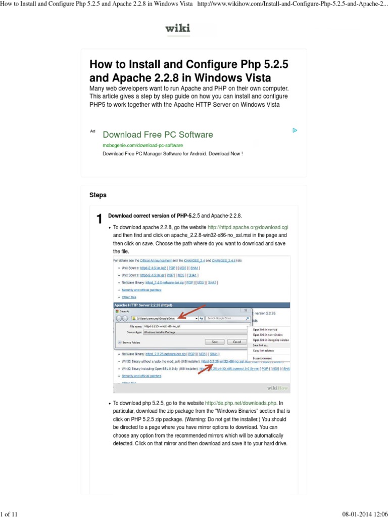 How To Install and Configure PHP 5.2.5 and Apache 2.2.8 in Windows ...