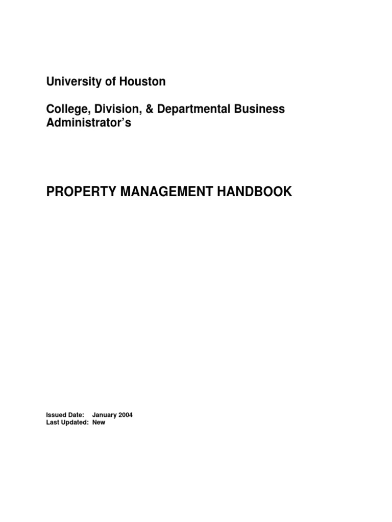 Property Management Handbook | PDF | Depreciation | Inventory