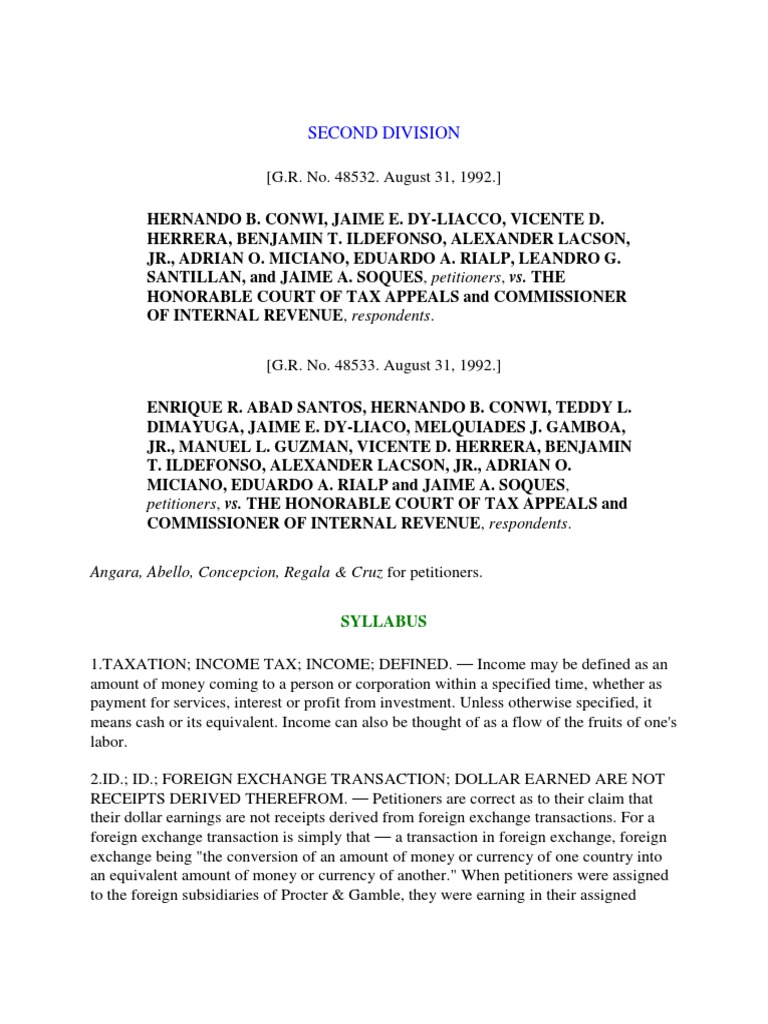 Conwi Vs Cta | PDF | Foreign Exchange Market | United States Dollar