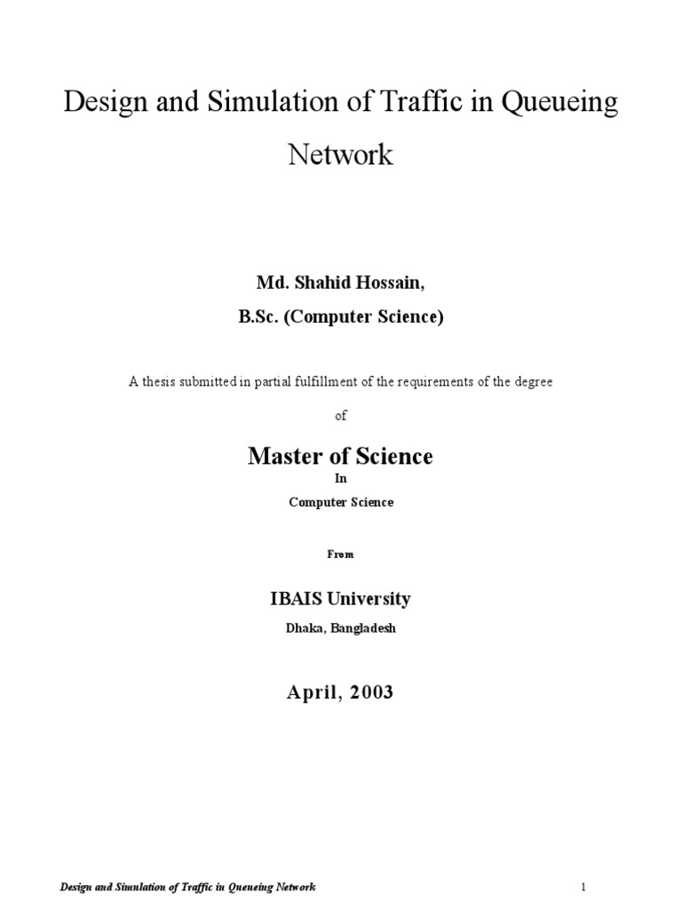 Design and Simulation of Traffic in Queueing Network | PDF | Network Congestion | Applied ...